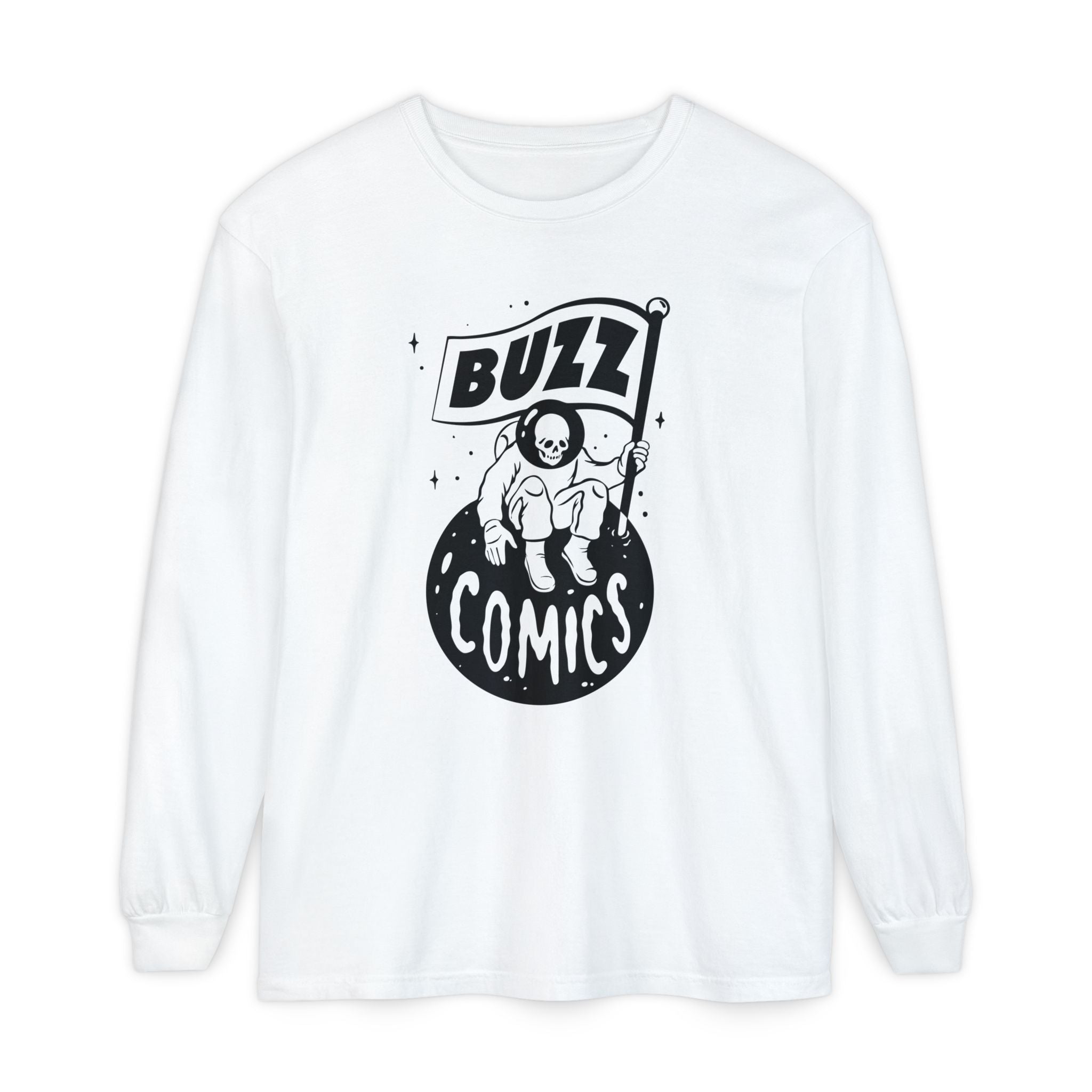 Buzz Comics Long Sleeve Tee - Black logo – WZRDWZRD